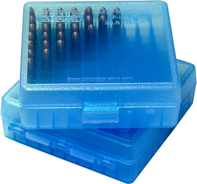 MTM 22 Caliber Ammo Box 100 Round Flip-Top - Clear Blue – Rebel Gun Works
