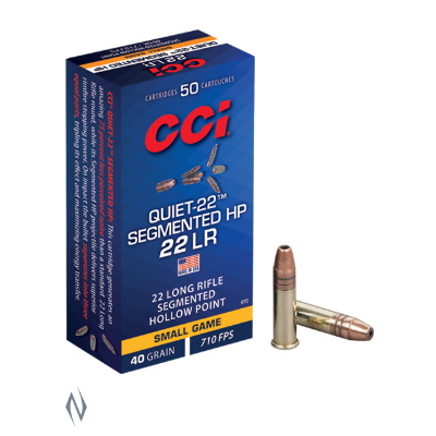CCI Quiet Ammunition 22LR 40 Grain Segmented Lead Hollow Point (50pk ...
