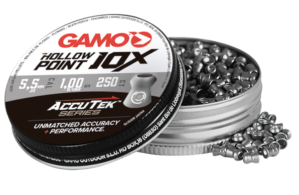 Gamo Hollow Point 10X Accutek 22 Cal Air Pellets 15.42gr / 1,0g (250pk ...