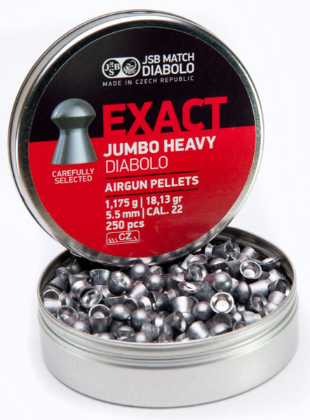 JSB Exact Jumbo Heavy Diabolo 22 Cal Air Pellets 18.13gr / 1,175g (250 ...
