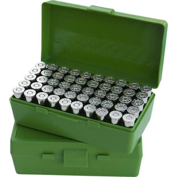 MTM Pistol Ammo Box 50 Round Flip-Top 38 SPL, 357 Mag, 32 WCF Green ...