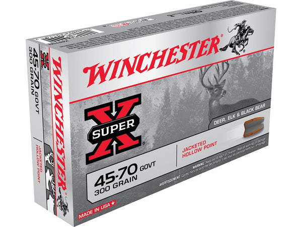 Winchester Super-X Ammunition 45-70 Government 300 Grain Jacketed Holl ...