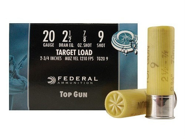 Federal Top Gun Ammunition 20 Gauge 2-3/4" 7/8 oz #9 Shot (25pk ...
