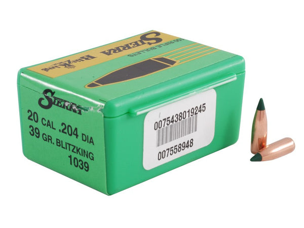 Sierra BlitzKing Bullets 20 Caliber (204 Diameter) 39 Grain Polymer Ti ...