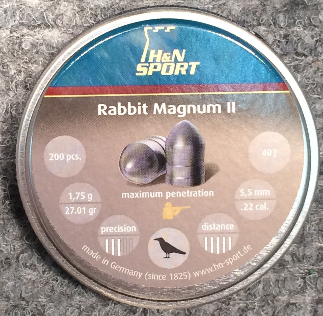 H&N Rabbit Magnum II 22 Cal Air Pellets 1,64g / 25.31gr >40J for PCP R ...